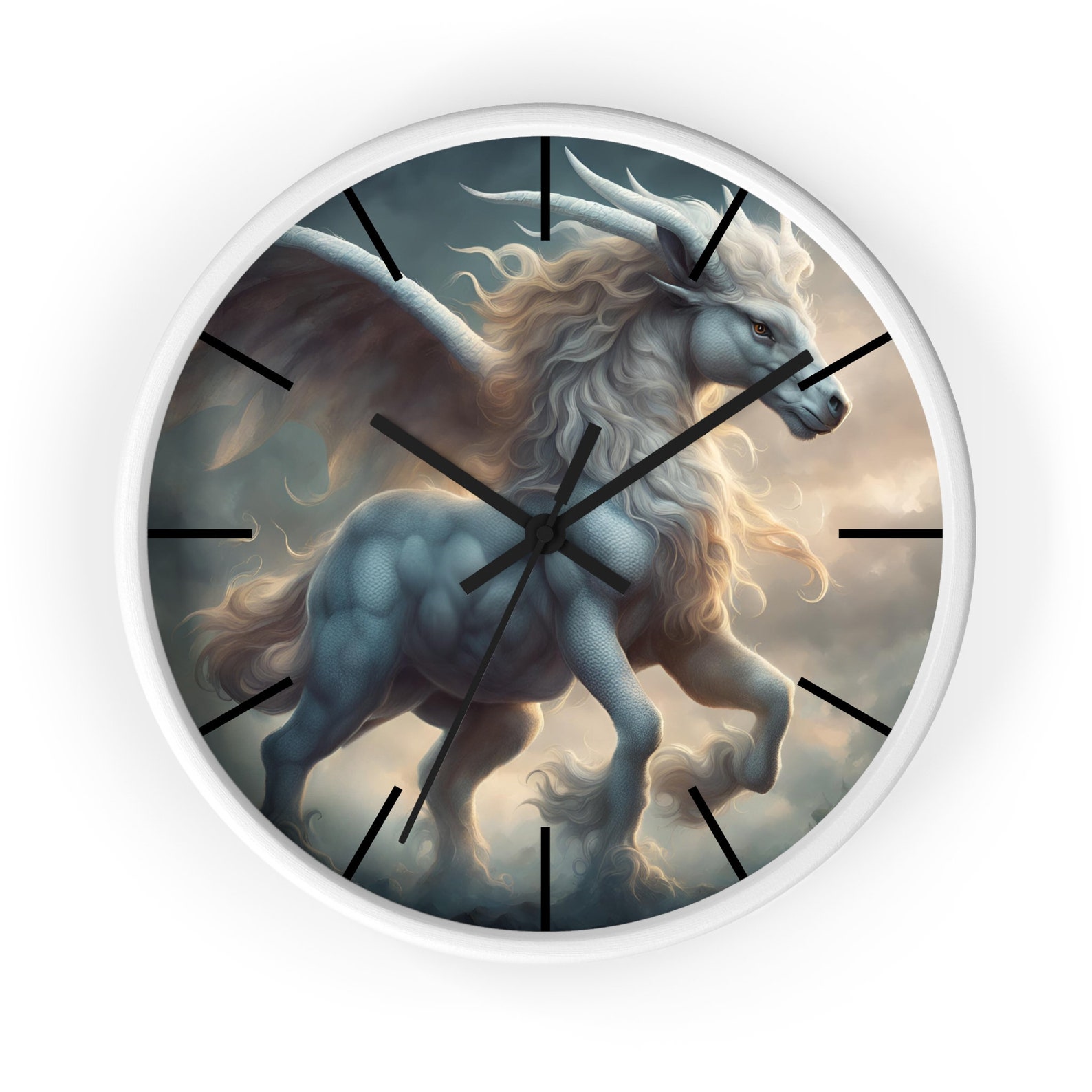 Majestic Myths Art Clock Pegasus Horned Winged Horse Wall Hanging ...