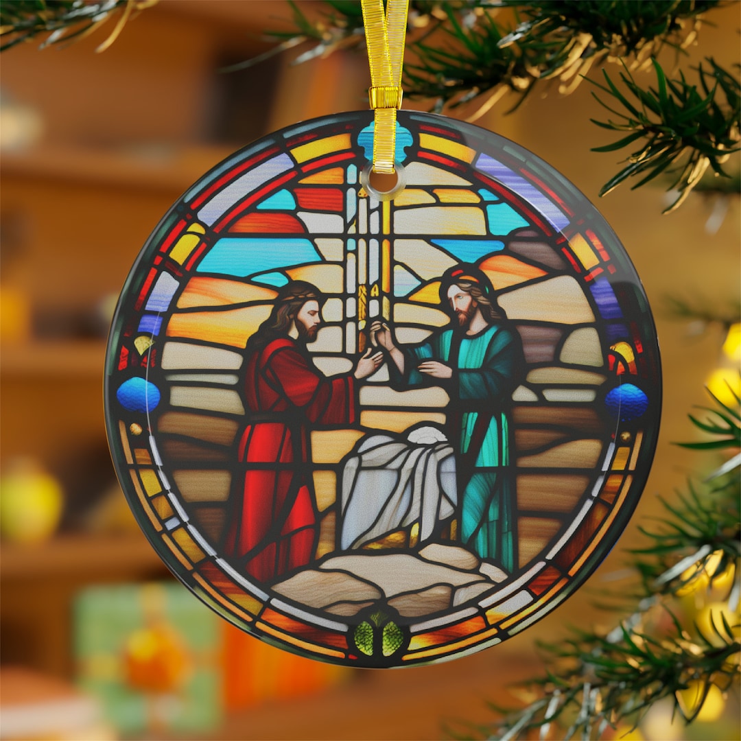 Jesus Christ Christmas Ornament Stained Glass Decoration - Etsy