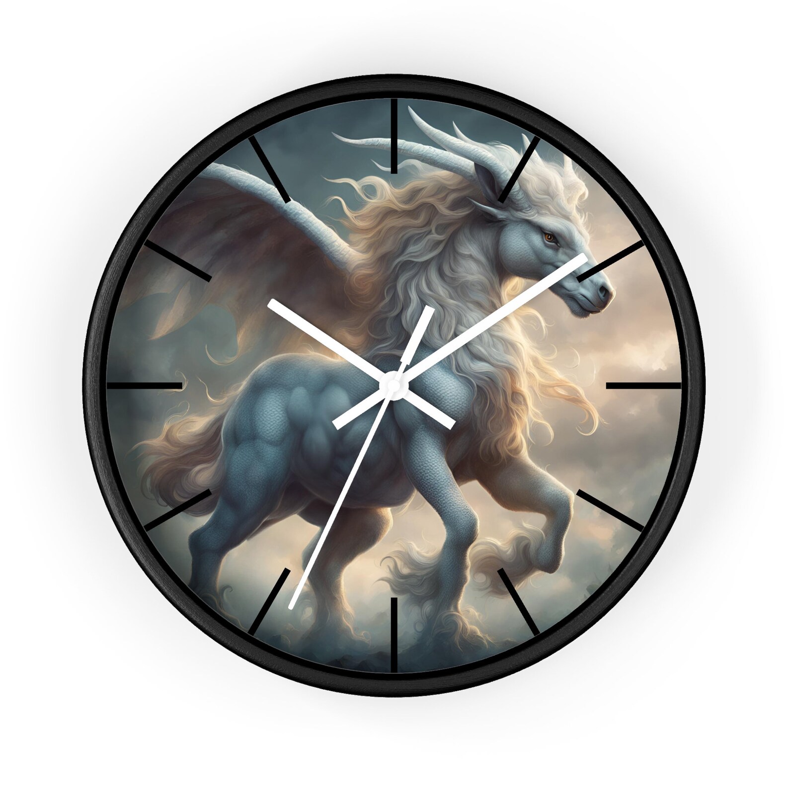 Majestic Myths Art Clock Pegasus Horned Winged Horse Wall Hanging ...