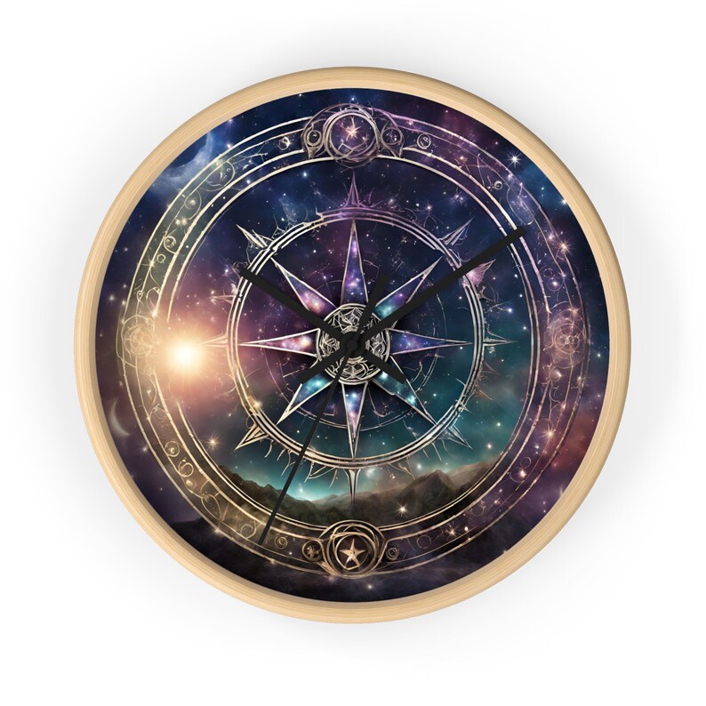 Solstice Star Wall Clock | Aurora Borealis Galaxy Astronomy Wall ...