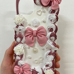 Cute Bow Cream Gel Handmade Phone Case iPhone Case iPhone 15 Pro Max ...