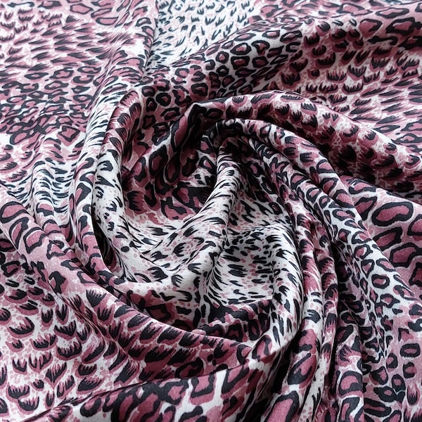 Satin Leopard Print Fabric - Etsy