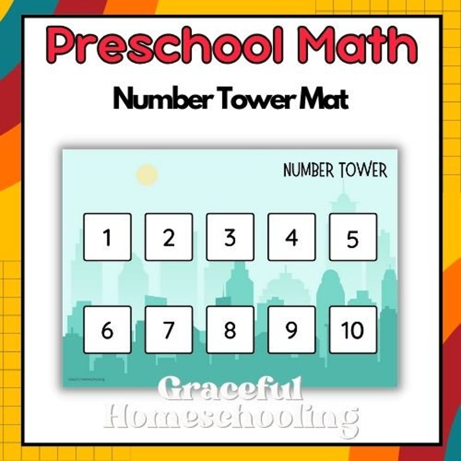 Number Tower Counting Mat, Counting Activity for Preschool ...