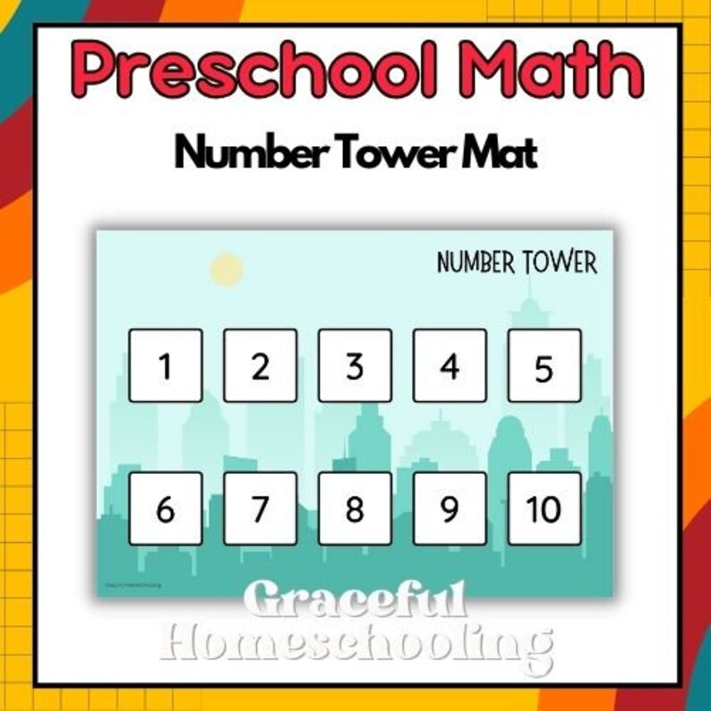 Number Tower Counting Mat, Counting Activity for Preschool ...