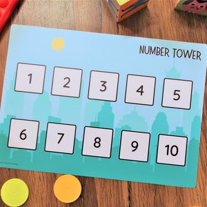Number Tower Counting Mat, Counting Activity for Preschool ...