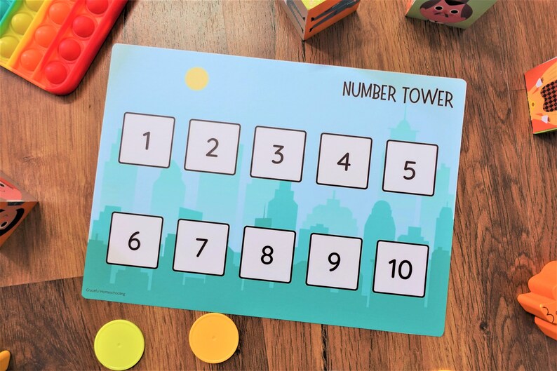 Number Tower Counting Mat, Counting Activity for Preschool ...