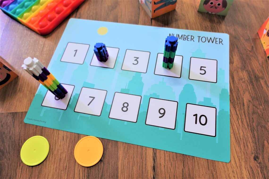 Number Tower Counting Mat, Counting Activity for Preschool ...