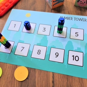 Number Tower Counting Mat, Counting Activity for Preschool ...