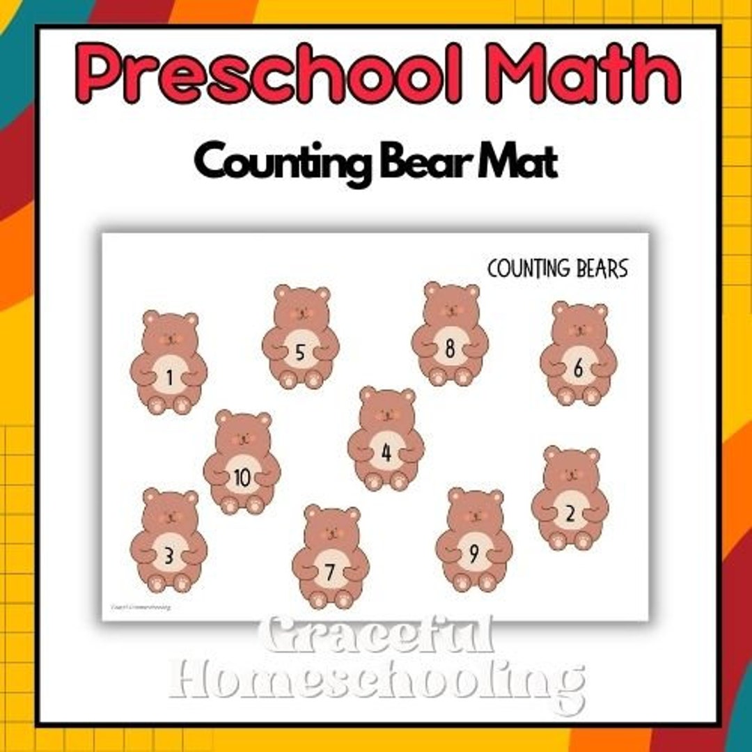 Counting Bears Preschool Math, Learn to Count, Counting Activity Mat ...