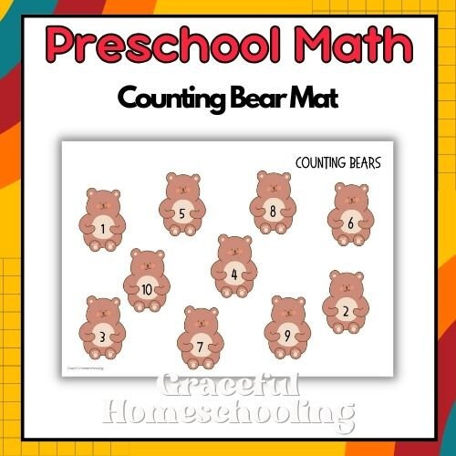 Counting Bears Preschool Math, Learn to Count, Counting Activity Mat ...