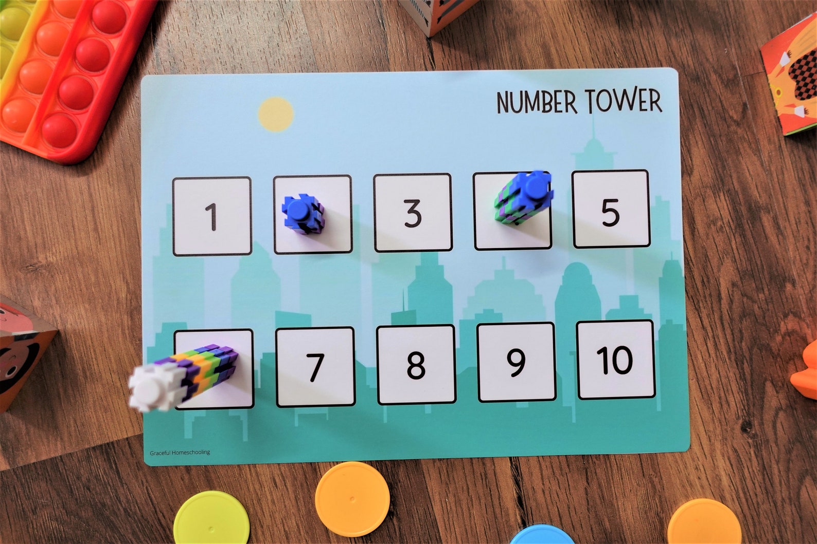 Number Tower Counting Mat, Counting Activity for Preschool ...