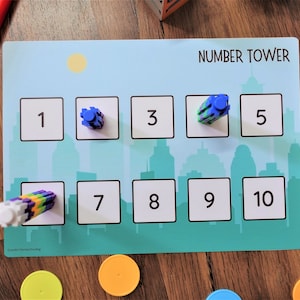 Number Tower Counting Mat, Counting Activity for Preschool ...