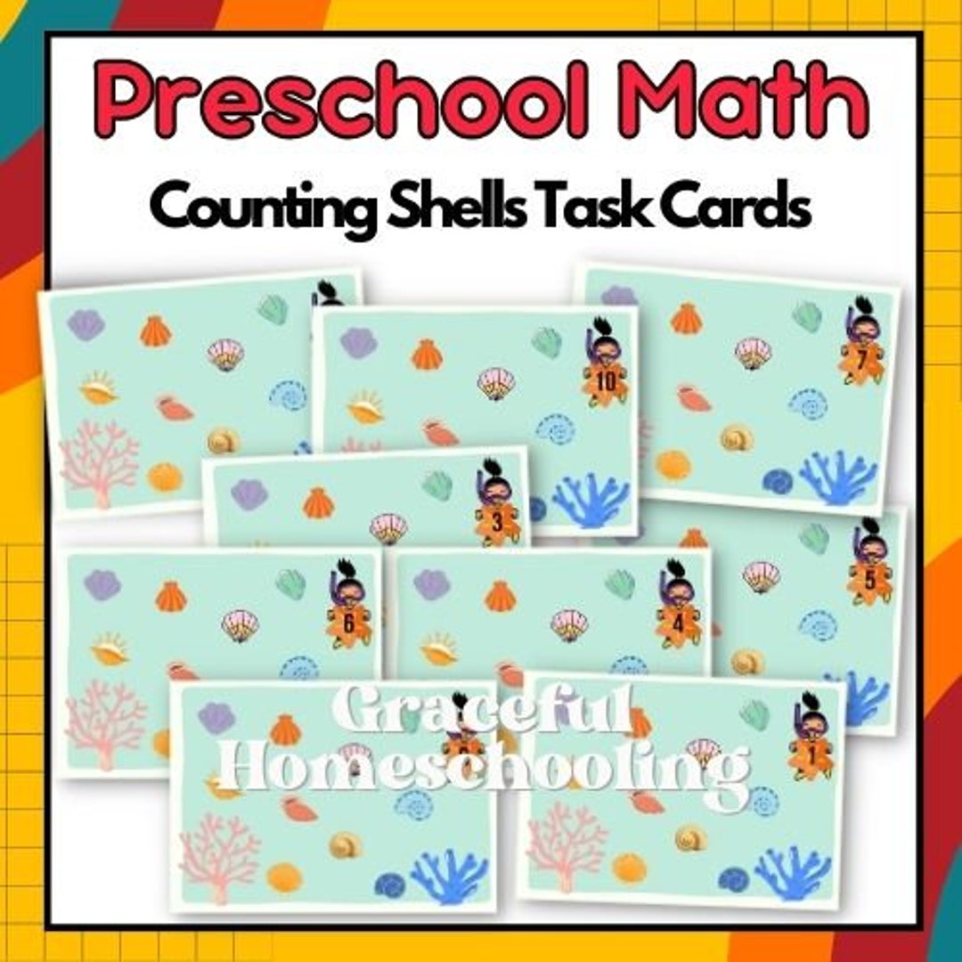 Counting Shells Activity for Preschool, Kindergarten, Classroom ...