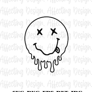 Drippy Smiley SVG & PNG, Smiley Svg, Drippy Svg, Digital Download ...