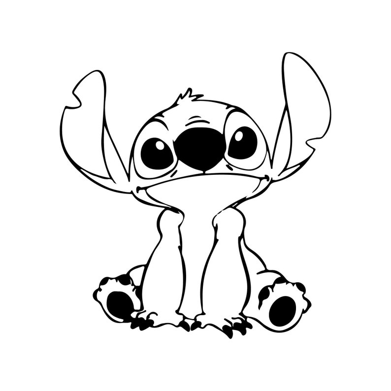 Stitch retrato svg punto en blanco y negro svg hawaii stich - Etsy México