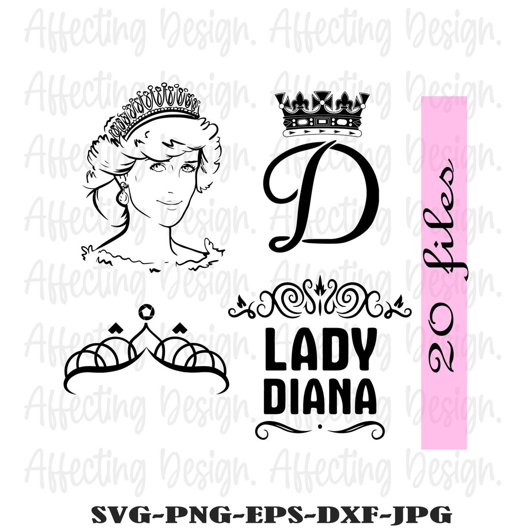 4 Digital SVG PNG JPG Lady Diana Silhouette, Vector, Clipart, Instant ...