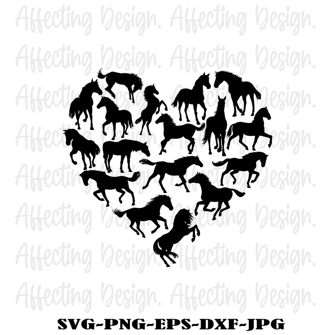 Horse SVG Heart SVG, Digital Download Horse SVG, I Love Horses Svg ...