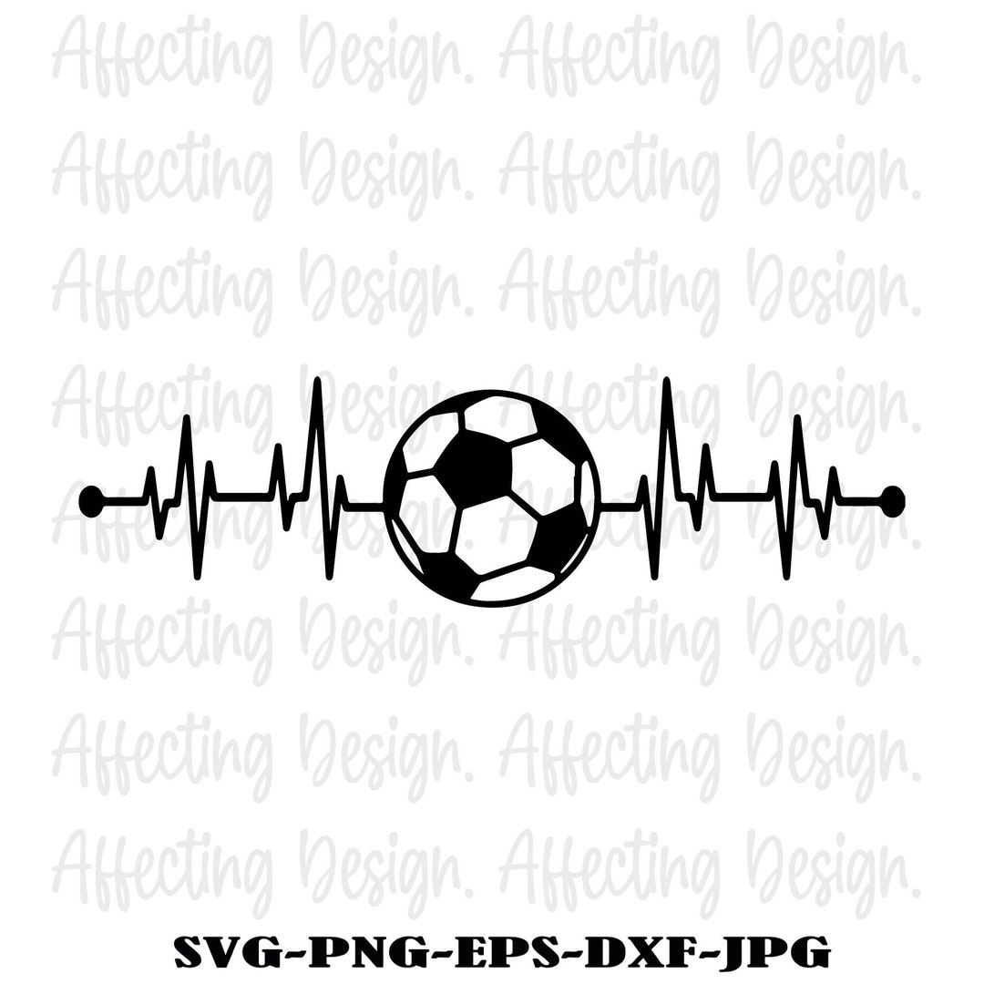 Heartbeat Soccer, Football Svg. Vector Cut File for Cricut, Silhouette ...