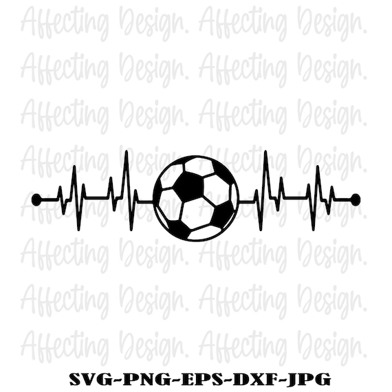 Heartbeat Soccer Football Svg. Vector Cut File for Cricut - Etsy