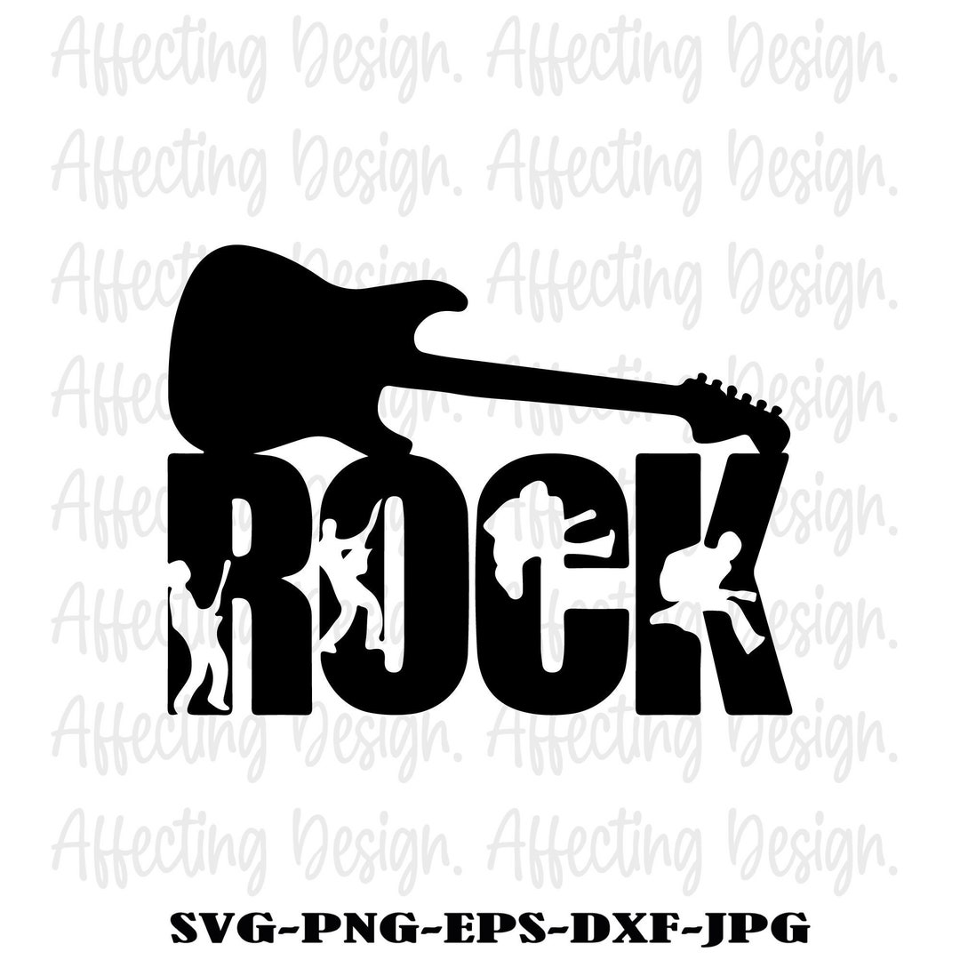 Rock Hand Svg Rock on Hand Svg Rock Hand Cricut Rock Hand Silhouette ...