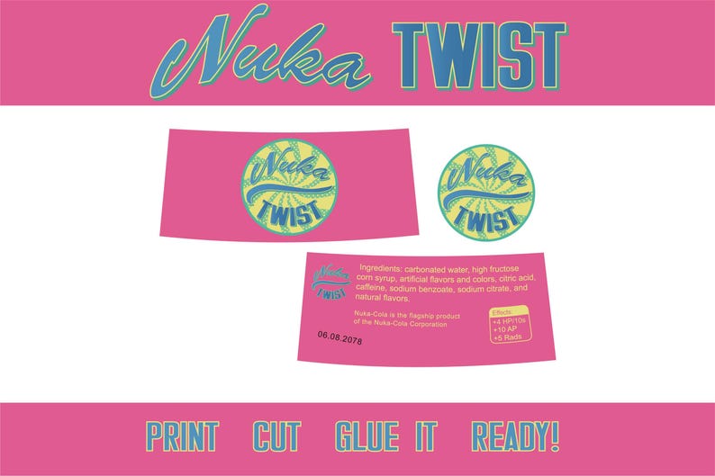 Nuka Twist Label Pdf Label Printable Fallout Inspired for Fans Digital ...