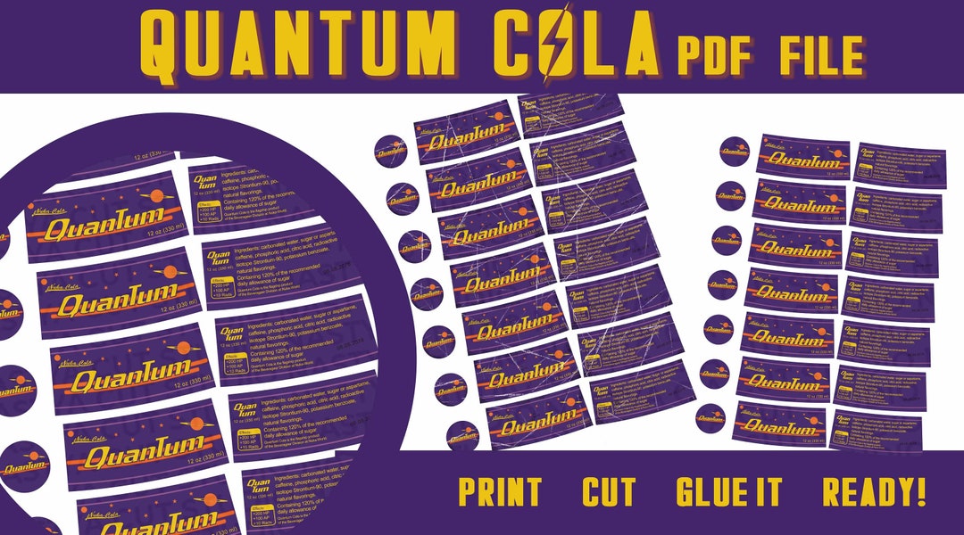 Quantum Cola Label for Fans Pdf Label Printable Digital Paper Fan Art ...