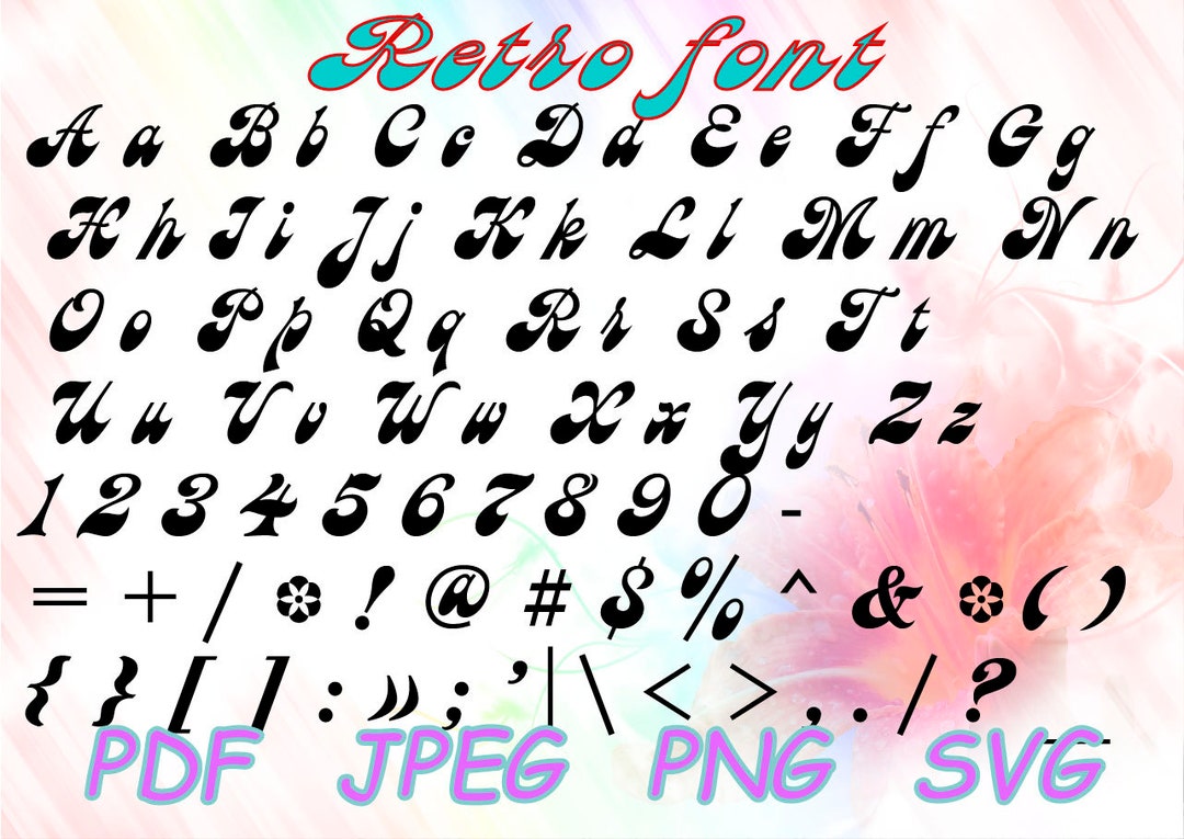 Retro Alphabet SVG, Svg Retro Style Font, Svg Letters PNG, Customize ...