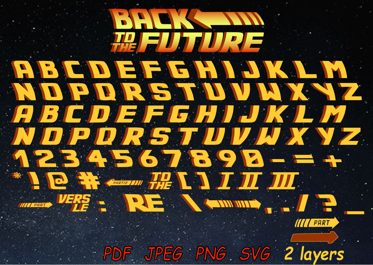 Alphabet Back Future, SVG, Back Future Svg Font, Svg Letters, Customize ...