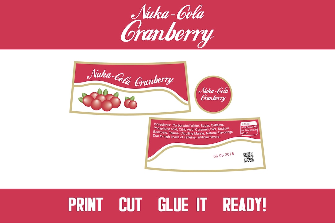 Nuka-Cola Cranberry Label Fallout inspiriert Für Fans Pdf Label ...