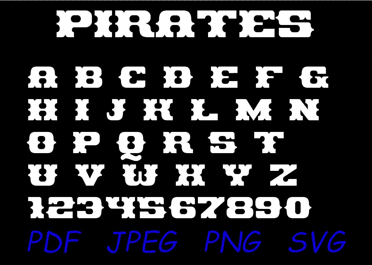 Pirate Font Alphabet