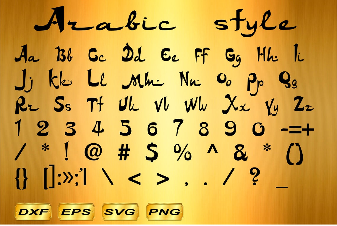 Alphabet Arabic SVG, Svg Arabic Style Font, Svg Letters, Customize Gift ...