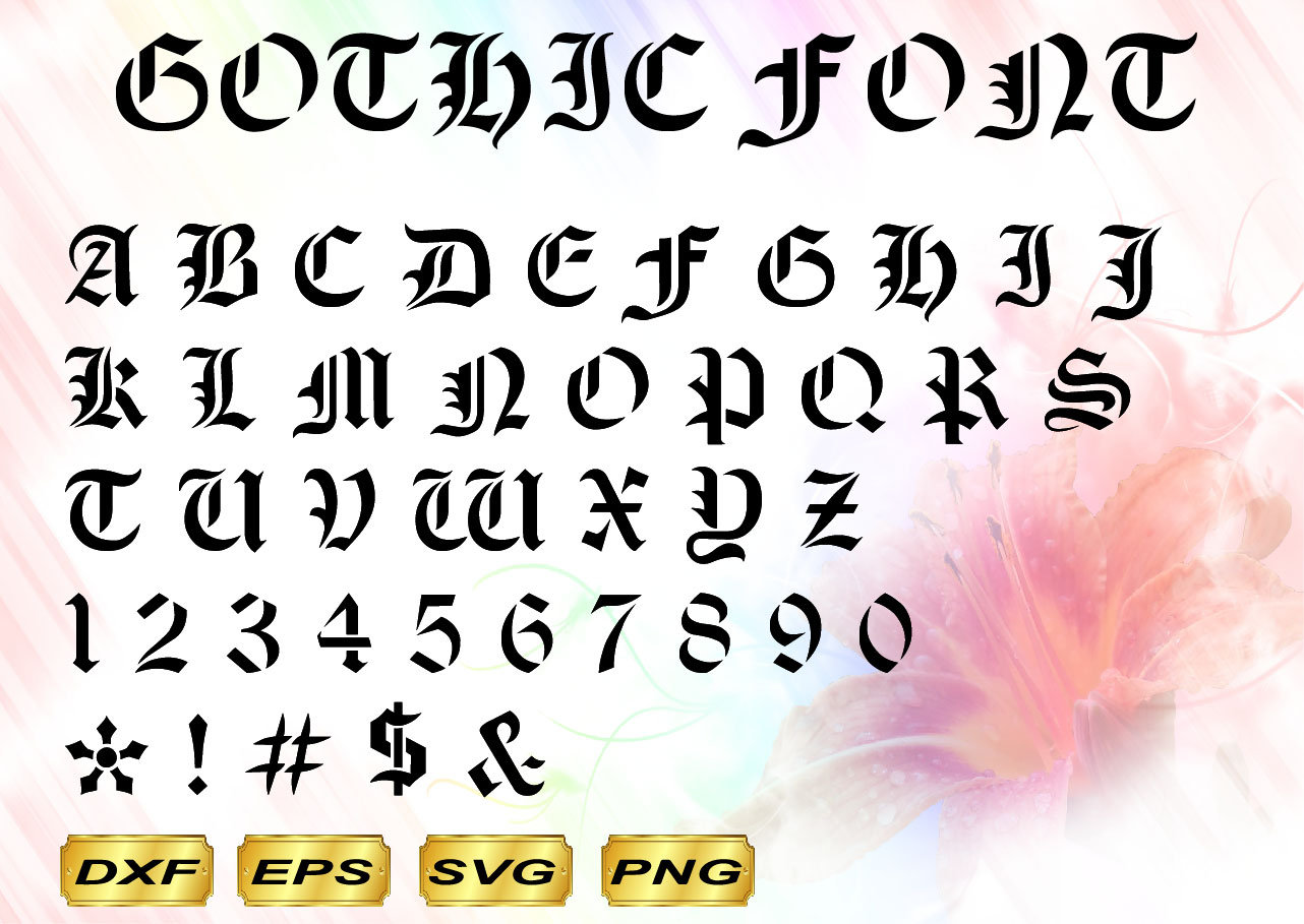 Gothic Alphabet, SVG Schrift, SVG Buchstaben, Geschenk Svg, Vinyl Cut ...