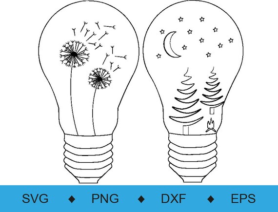 Bulb Svg Lights Bulb Printable Lihgt Print SVG Dandelion Cut - Etsy