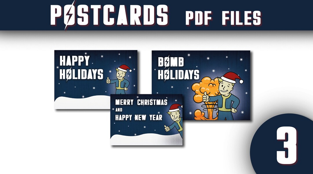 Postcards Fallout Inspired for Fans Pdf Christmas Card Printable ...