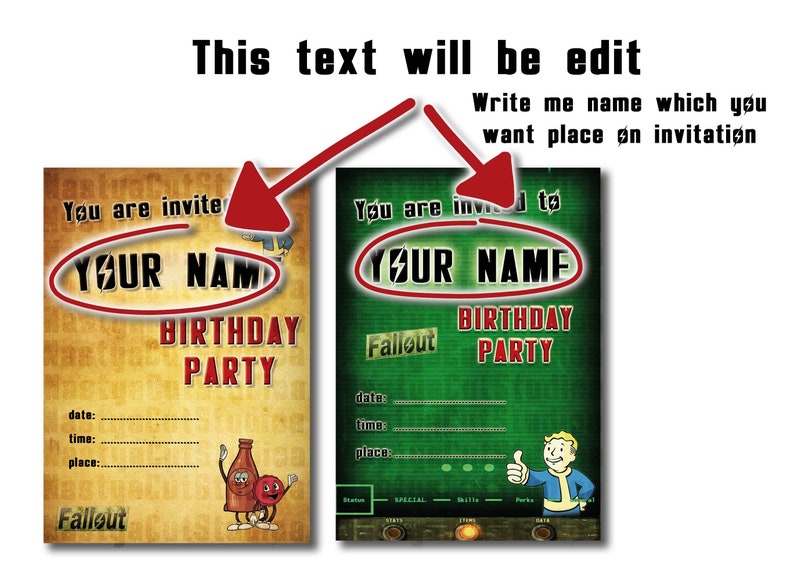 Fallout Party Invitation, Birthday Invitation, Nuka Cola Birthday Card ...