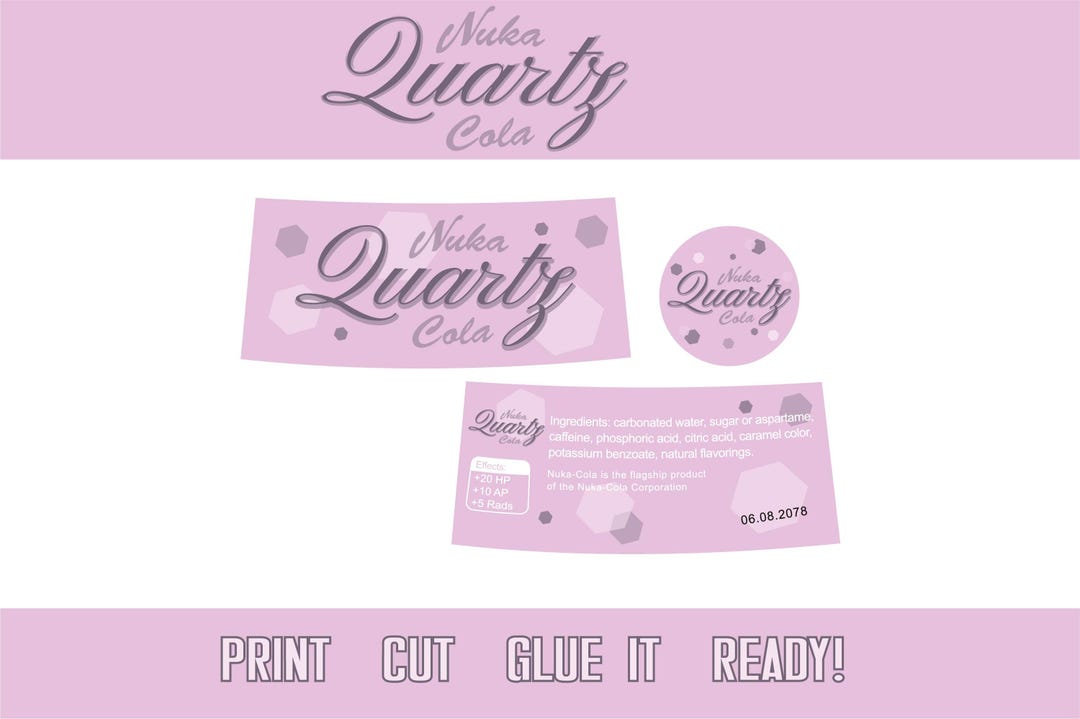 Nuka Quartz Label Pdf Label Printable Fallout Inspired for Fans Digital Paper Nuka Cola Bottle ...