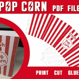 Popcorn Bucket Snack Fallout Popcorn Box, Party PDF, Birthday, Party ...