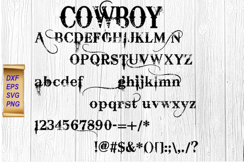 Cowboy Alphabet, Svg Font, Svg Old Letters, Customize Gift Svg, Vinyl ...