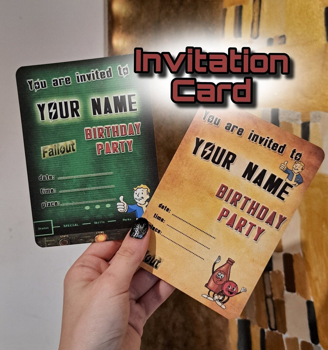 Fallout Party Invitation, Birthday Invitation, Nuka Cola Birthday Card ...