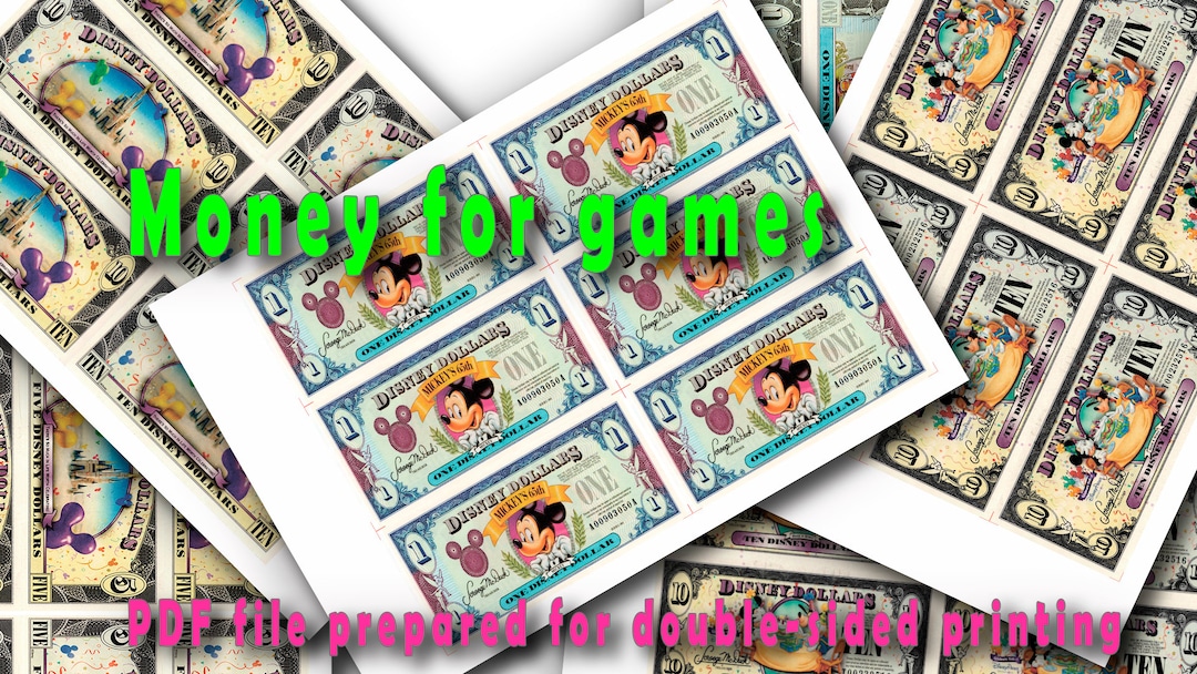 Learning Money Dollars for Print Game Play Money for Education Pdf ...