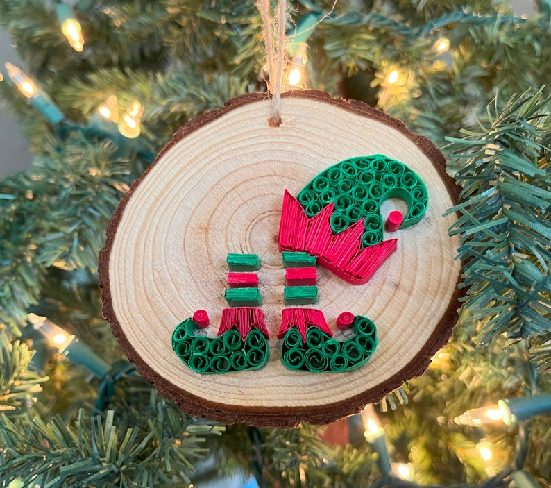 Paper Quilled Art Elf Christmas Ornament, Handmade Quilled Ornament ...