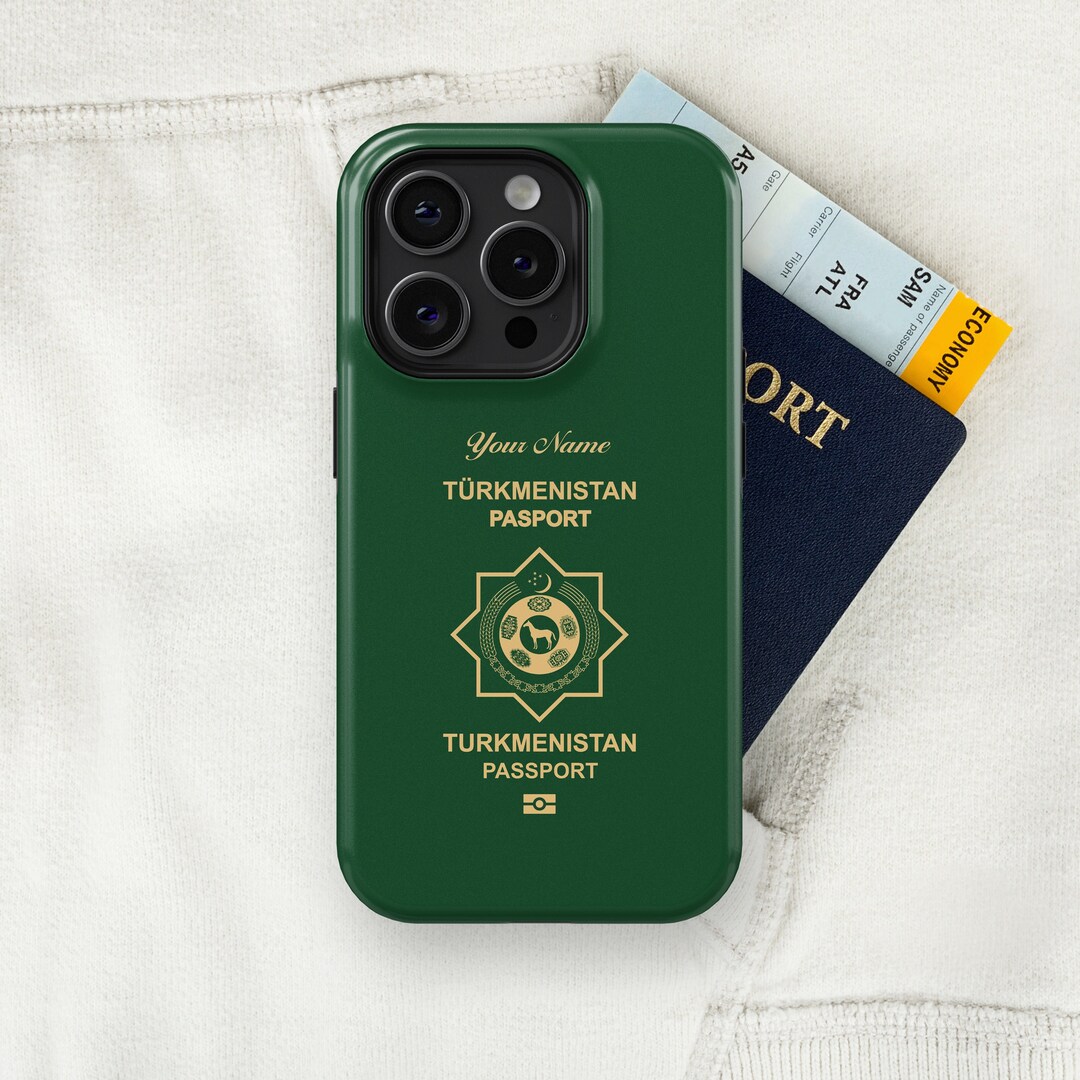 Turkmenistan Passport iPhone Case, iPhone 15, 14, 13, 13, Pro Max, Plus ...