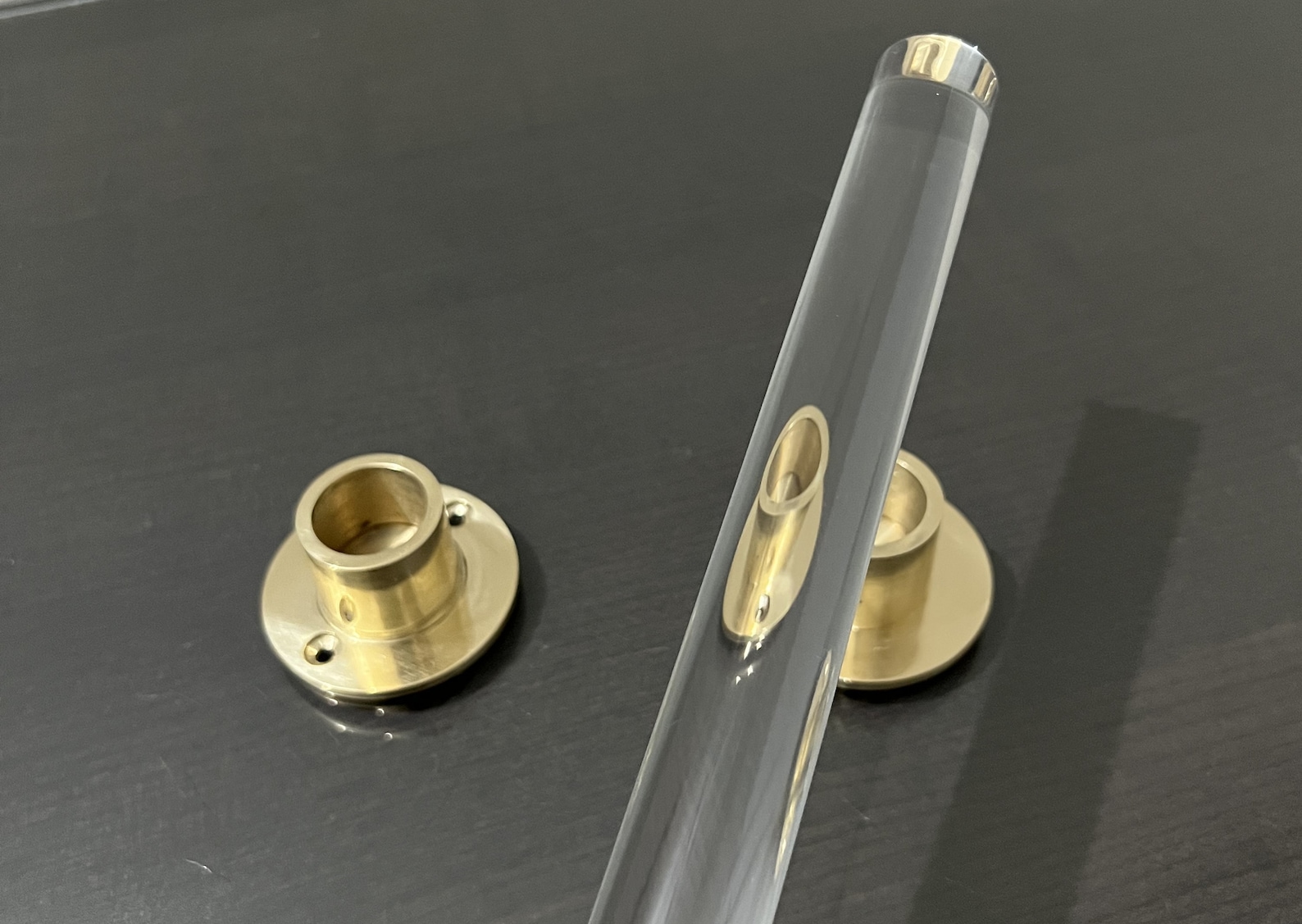 Modern Lucite Laundry Rod With Solid Brass Hardware Handmade Closet ...