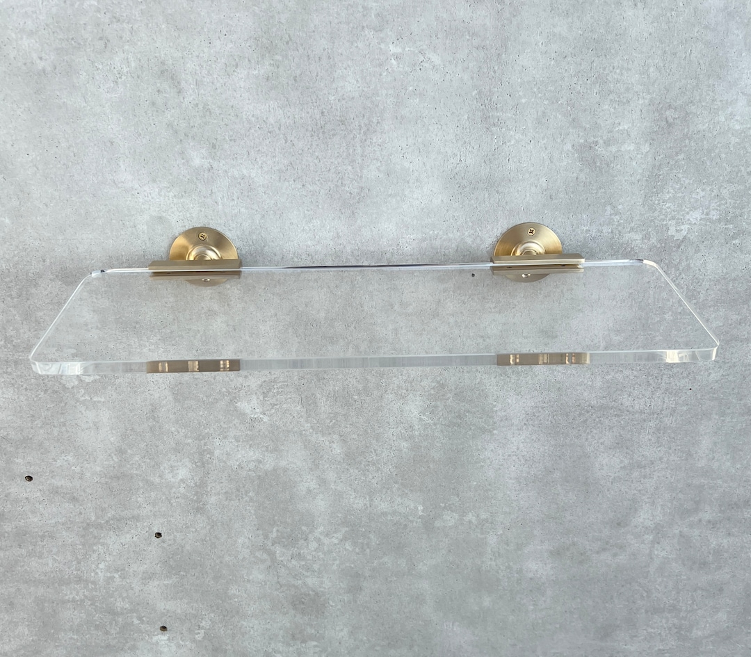 Brass & Lucite Shelf Mid-century Modern Wall Mount Rack - Etsy