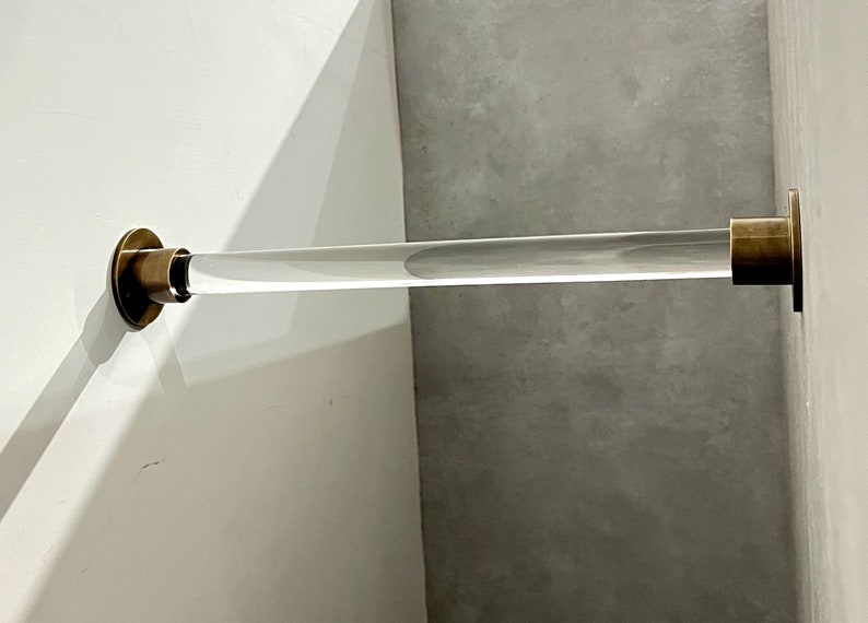 Modern Lucite Laundry Rod With Solid Brass Hardware-shower - Etsy