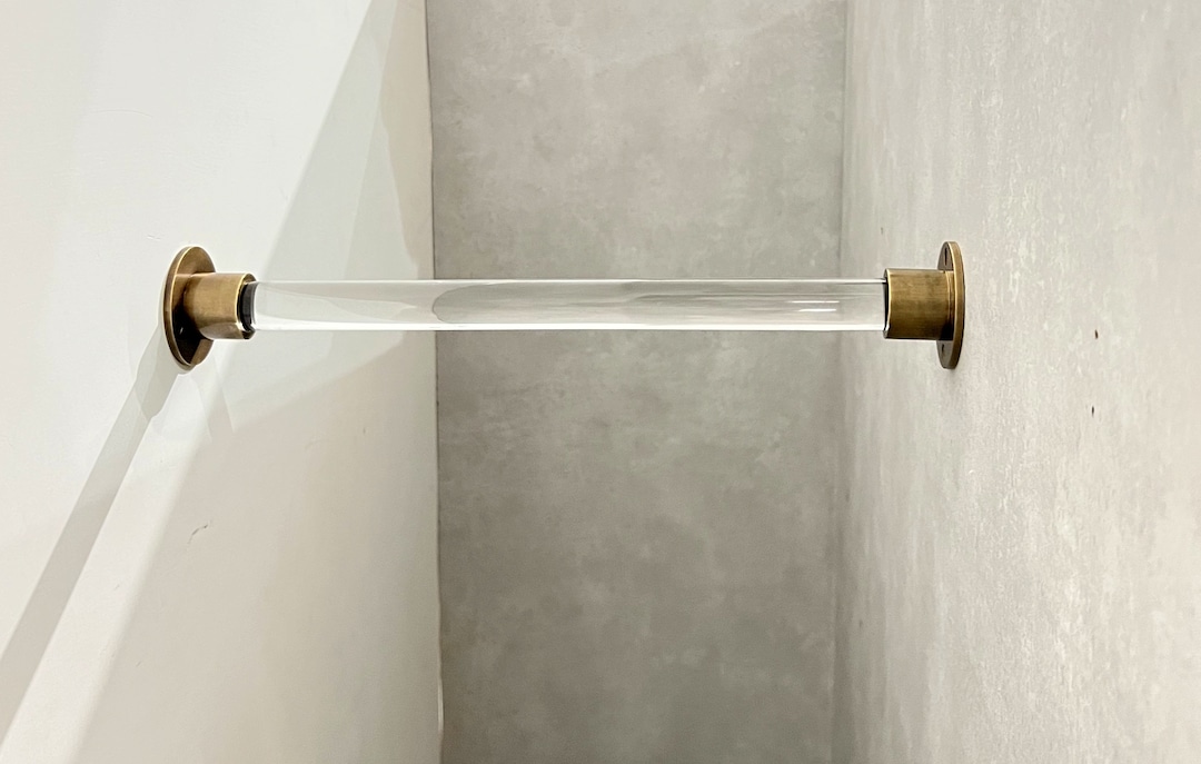 Modern Lucite Laundry Rod With Solid Brass Hardware Handmade Closet ...