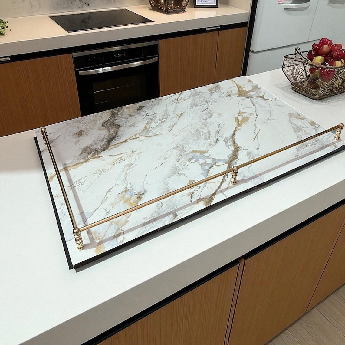 Custom Solid Brass Gallery Rail: Luxury Kitchen Countertop & Backsplash ...