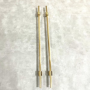 Modern Solid Brass Door Handle - Golden Finish, 28 Inch - Etsy