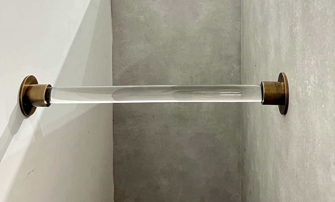 Modern Lucite Laundry Rod With Solid Brass Hardware-shower - Etsy