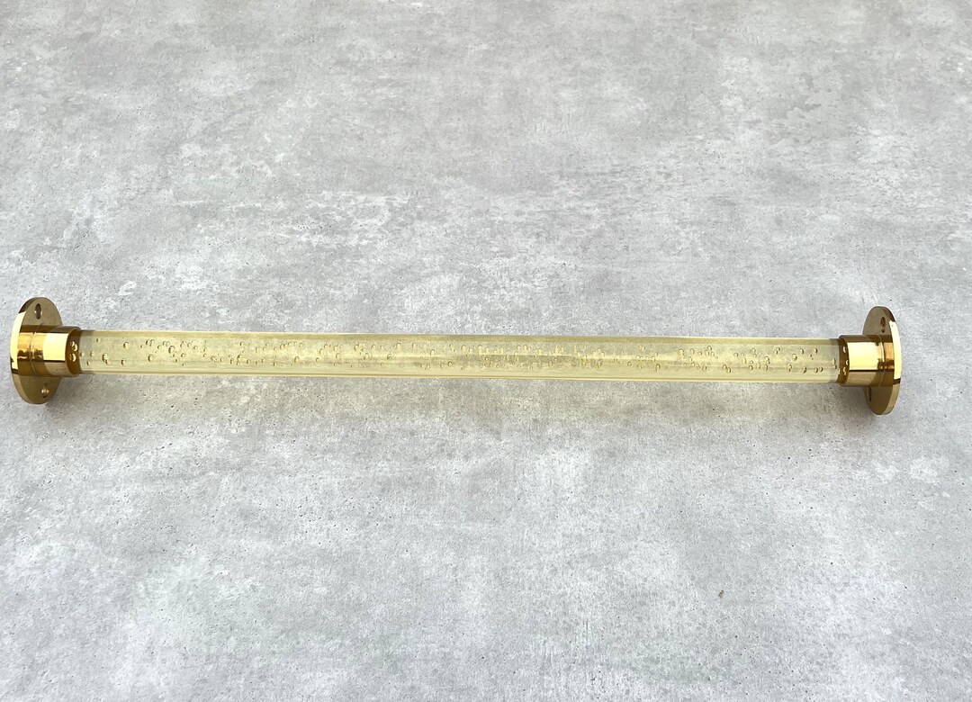 Vintage Lucite Laundry Rod Solid Brass Hardware-shower Bubble Rod ...